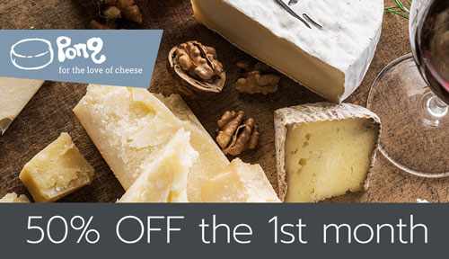 50% Off 1st Month at Pong Cheese - Freebies